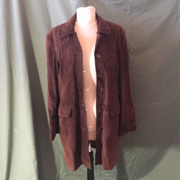 Jackets & Coats | Vintage Brown Genuine Suede Button Down Jacket | Poshmark